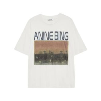 Anine Bing Femme, Tops, Multicolore, Taille: 42 FR Tee-shirt &agrave; col rond imprim&eacute; champignons
