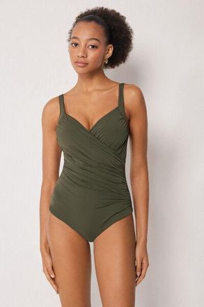 Calzedonia Badeanzug Mit Shaping-effekt Elegant Draping Grun