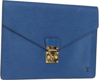 Louis Vuitton unisex, Pre-owned, Bleu, Taille: ONE Size Pochette Vintage en Cuir Pre-owned