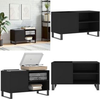vidaXL Armoire &agrave; disques noir 85x38x48 cm bois ding&eacute;nierie - Meuble Vinyle - Armoire Disque - Rangement Musique - &Eacute;tag&egrave;re Vinyl - Support Tournivelle
