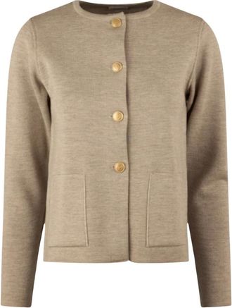 Stenstr&ouml;ms Femme, Pulls, Beige, Taille: 44 FR Gilet en laine m&eacute;rinos