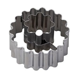 Zenker Emporte-pi&egrave;ce Linzer avec fleur, 2 en 1, en acier inoxydable, pour biscuits de No&euml;l, anneau damande et fleur, &Oslash; 54 x 36 mm, inoxydable et passe au lav