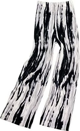 Generic Pantalon long pour femme imprim&eacute; ample, taille haute, droite, jambe large, pantalon &agrave; motifs, yoga, course, poids l&eacute;ger, style urbain, Wh4., taille un