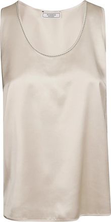 PESERICO Femme, Tops, Beige, Taille: 42 FR Top en raso