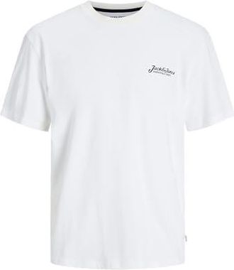 Jack & Jones Jjbeau T-Shirt SS imprim&eacute; sur Le Devant et col Rond pour Homme, Blanc., M