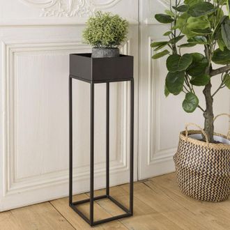 Macabane Macabane - daly - Sellette carr&eacute;e / porte plantes mm noire pi&egrave;tement m&eacute;tal