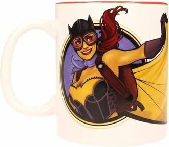 SD toys SD Toys Becher mit Batgirl Baseball Motiv, Keramik, Wei&szlig; und Rot, 10 x 14 x 12 cm