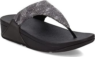FitFlop Femme Lulu Tige dorteil Tongues, Noir paillet&eacute;, 37.5 EU