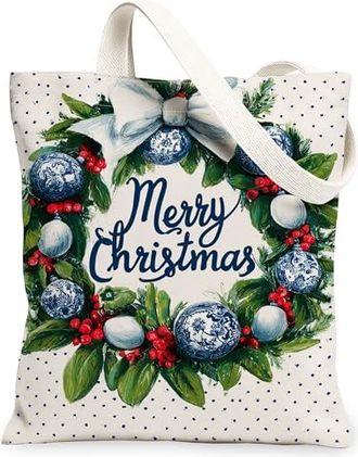 Generic Sacs fourre-tout en toile avec motif floral - R&eacute;utilisables - &Eacute;l&eacute;gants, l&eacute;gers et lavables - Pour les vacances et les voyages - 33 x 38 cm