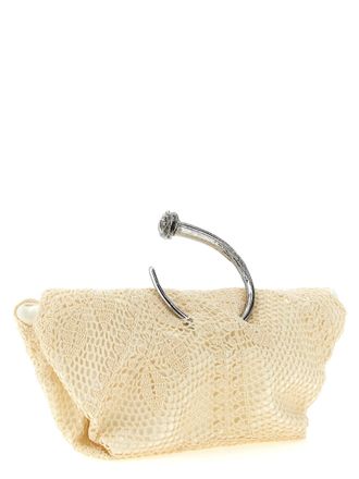 Magda Butrym Crochet Silk Clutch - White