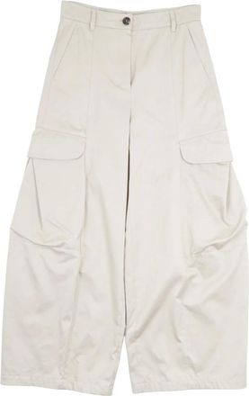 Max Mara Femme, Pantalons, Beige, Taille: 34 FR Rosatea Wide Pantalons