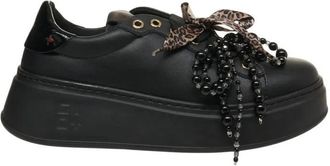 Gio+ Low-Top Sneaker - Platform Sneakers With Pearl Detailing And Finish - Gr. 36 (EU) - in Schwarz - für Damen