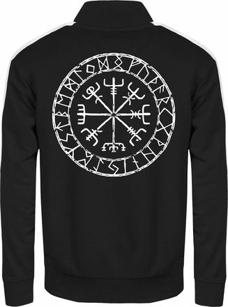 Spass Kostet Herren M&auml;nner Trainingsjacke (R&uuml;ckendruck) Nordm&auml;nner Vegvisir wikinger northmen Kompass