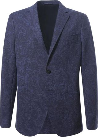 Etro Homme, Vestes, Bleu, Taille: M Veste Jacquard de Coton Crois&eacute;e