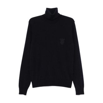Dolce & Gabbana Stylischer Turtleneck Pullover - - Knitwear - Herren - Blau - L