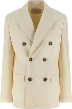 Ami Femme, Vestes, Beige, Taille: 38 FR Veste Crois&eacute;e Ample