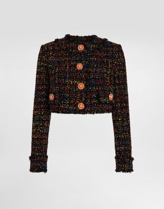 Dolce & Gabbana Kurze Tweedjacke - Frau M&auml;ntel Und Jacken Multicolor 46