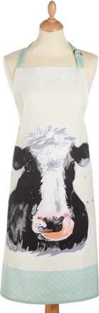 KitchenCraft Farmyard Animals Einstellbare 1% Baumwolle Gedruckt Kochen Schürze - Creme / Salbei Grün
