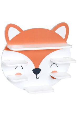 KESPER Regal, Orange, Wei&szlig;, Holzwerkstoff, Fuchs, 45x42x12 cm, FSC 100%, h&auml;ngend, Toniebox und tonies-Figuren kompatibel, Wohnzimmer, Regale, Wandregale