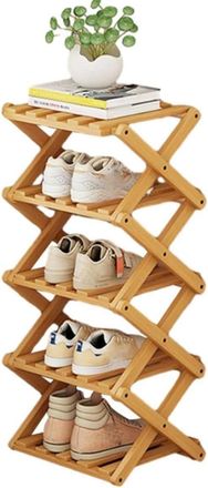 Generic Faltbares Schuhregal, Aus Holz, Schuh-Organizer-Rack, Freistehende Schuhregale Bambus, for Eingangsbereich, Schlafzimmer, Wohnzimmer, Veranda(5)