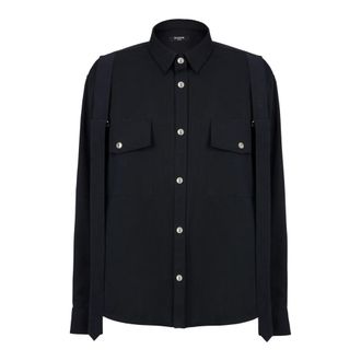 Balmain Baumwollhemd mit Riemen - - Shirts - Herren - Schwarzk - L