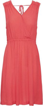 Ichi Ichi, Femme, Robes, Rouge, Taille: 38 FR Robe &Eacute;l&eacute;gante avec Col en V et Ceinture