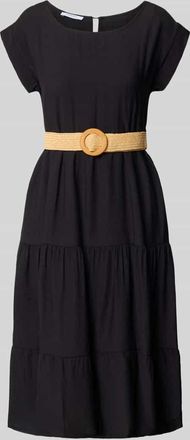 Zabaione Knielanges Kleid aus Viskose-Mix mit Kapp&auml;rmeln Modell Li44neaa