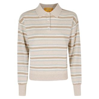 Guest In Residence Collegiate Stripe Polo - - Tops - Damen - Beige - M