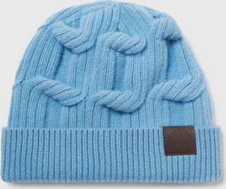 Stella McCartney Falabella Cable-Knit Beanie, Woman, New sky blue