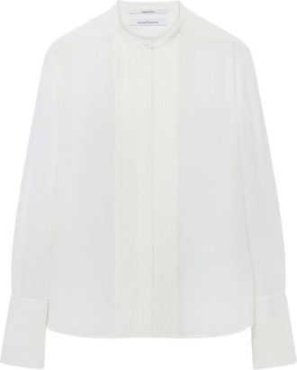 Another Tomorrow chemise à plastron plissé - Blanc