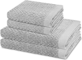 ROSS Harmony 4er Set Handt&uuml;cher - 2X Handtuch & 2X Duschtuch - Walkfrottee 520g/m&sup2;, 100% Baumwolle, hautfreundlich, saugstark & pflegeleicht - Elegante Sti