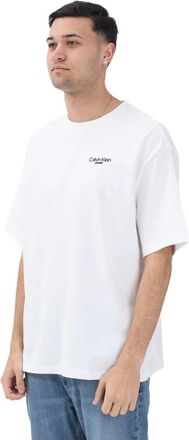 Calvin Klein Jeans Homme, Tops, Blanc, Taille: XL Back Logo T-shirt