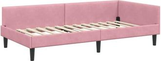 vidaXL Cadre de lit dangle avec tête de lit Rose 90 cm x 190 cm tissu vidaXL