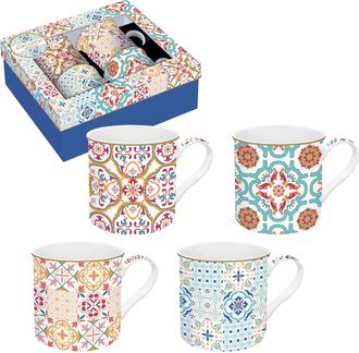 Easy Life Set mit 4 Tassen, 30 cl, aus feinem Porzellan