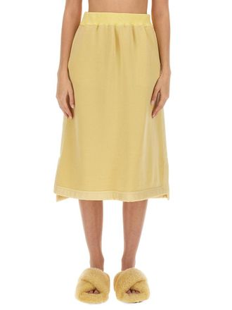 Jil Sander Virgin Wool Midi Skirt - Yellow