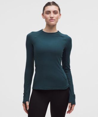 lululemon Its Rulu Langarmshirt f&uuml;r Frauen - Gr&ouml;&szlig;e 2XS in Indochine Blue