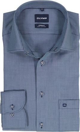 Olymp Herren Hemd blau Baumwolle