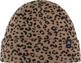 Eisb&auml;r M&uuml;tze Damen Banto Cappucino - Merino Beanie f&uuml;r Frauen - mit Leo-Muster warme 2 Lagen Strickm&uuml;tze Damenm&uuml;tze Haube aus &Ouml;sterreich