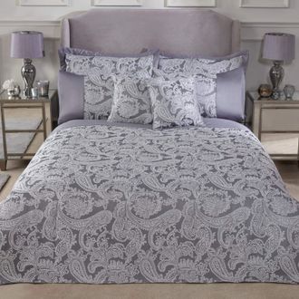 Emma Barclay Maison Bettwäsche-Set mit Paisleymuster, für Super-King Duchess Bettdecke Size-Bett, silberfarben, 100% Polyester, Silber