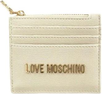 Love Moschino Femme, Accessoires, Beige, Taille: ONE Size Porte-cartes avec logo en lettres