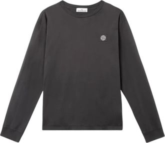 Stone Island Homme, Tops, Noir, Taille: S T-shirt avec &Eacute;cusson Compass