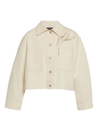 Erdem Cropped-Jacke mit Blumenapplikation - Nude