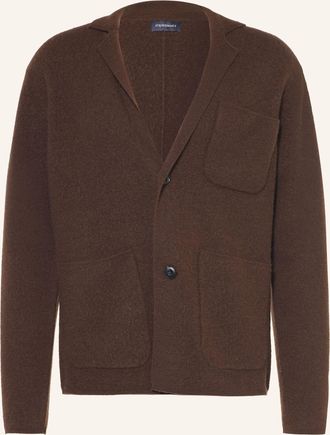 Strokesman's Strokesmans Stricksakko Slim Fit braun