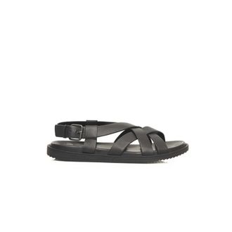 Cerruti Schwarze Lederm&auml;nnersandale - - Shoes - Herren - Schwarzk - 45 EU