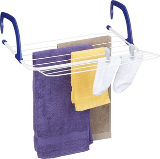 Relaxdays Hängetrockner, Wäscheständer zum Einhängen, für Balkon, Heizung & Camping, platzsparend, 4m Trockenlänge, weiß