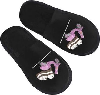Generic Homme Femme Pantoufles De Spa Trois Pandas À Moto Peluche Chaussons Unique Pantoufles Chaussons Fluffy Chaude Pantoufle Pour Voyages Salon Interieur L