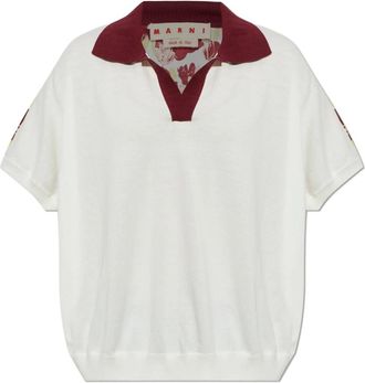 Marni Femme, Tops, Beige, Taille: 40 FR Pull Polo &agrave; Imprim&eacute; Floral