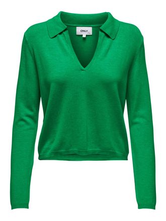 Only Damen Onlhannah Life Polo Neck Knt Noos Strickpullover, Green Bee, M EU