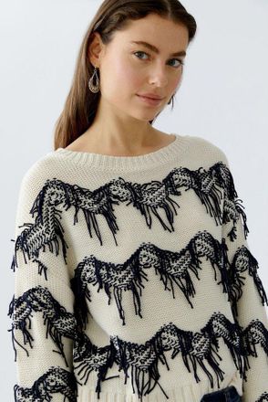 Oui Strandpullover Pullover white blue