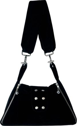 Chopova Lowena Femme, Sacs, Noir, Taille: ONE Size Sac &agrave; Bandouli&egrave;re en Velours en Forme de Pyramide